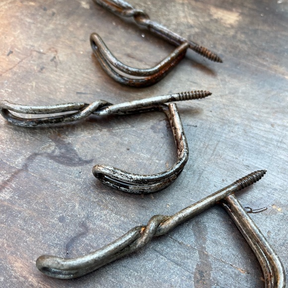 Hand Crafted | Accents | Antique C80s Hand Wrought Iron Screw In Double ...